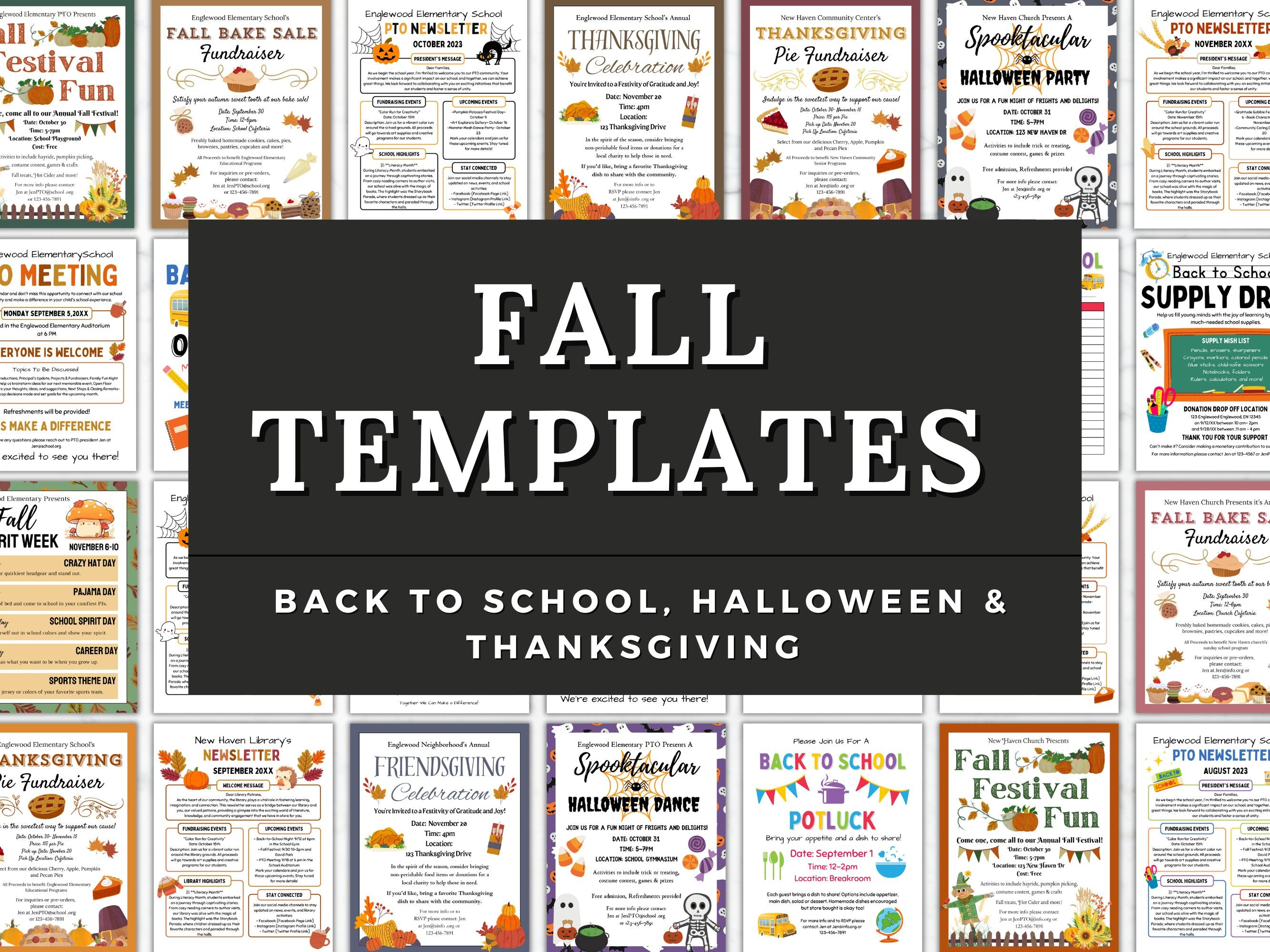 Fall Event Templates – Template My Life | TML Design
