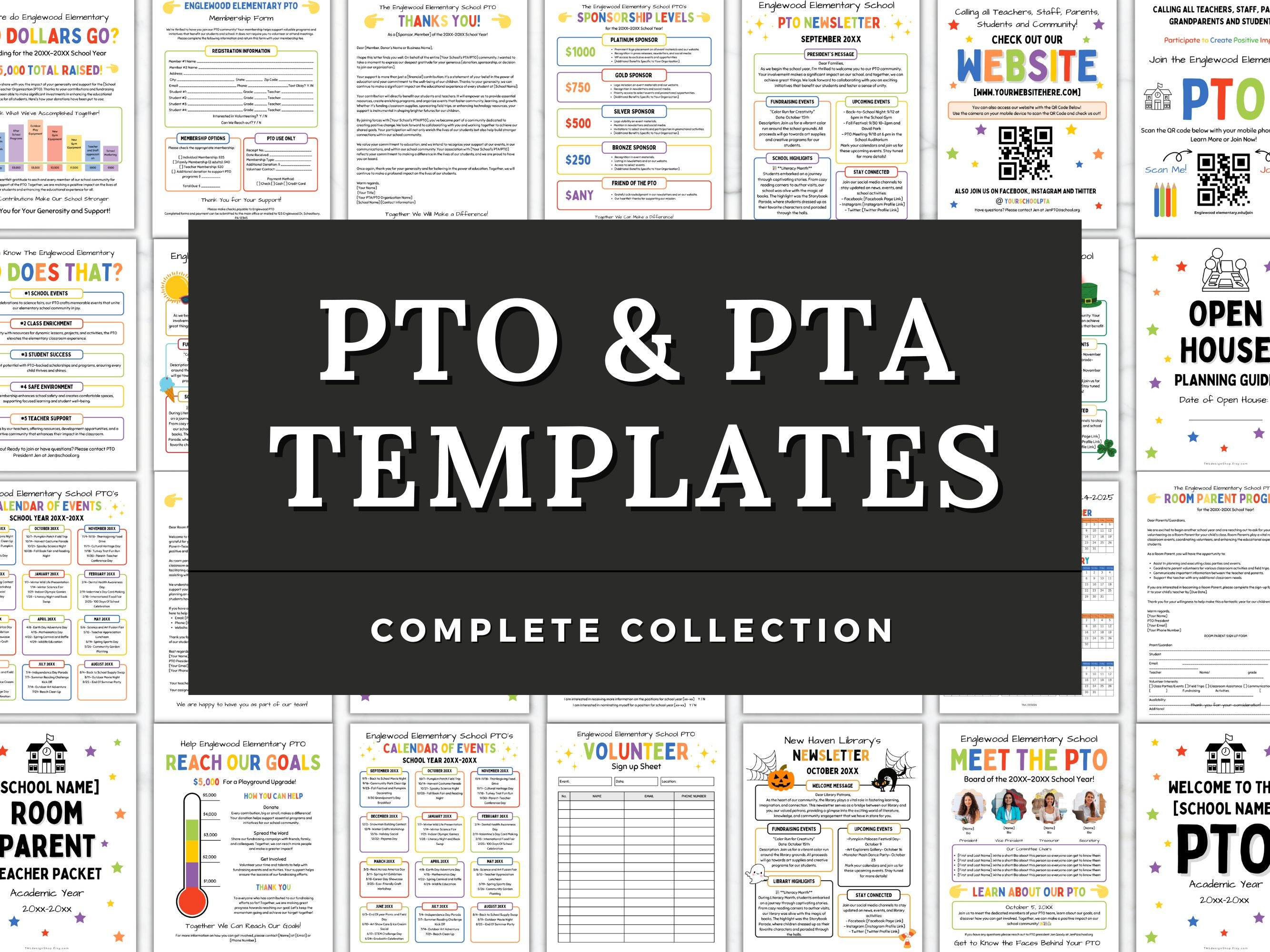 Complete PTO and PTA Template Collection - Planners, Flyers ...