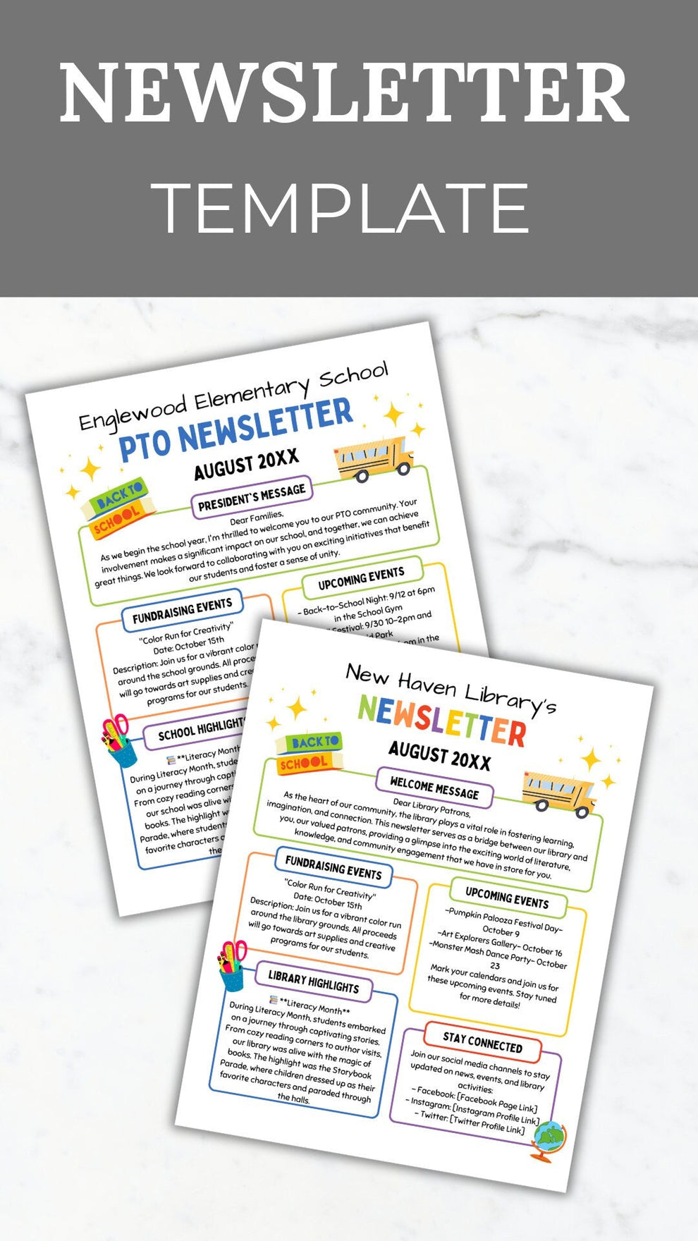 Back to School Newsletter Flyer Template – Template My Life | TML Design