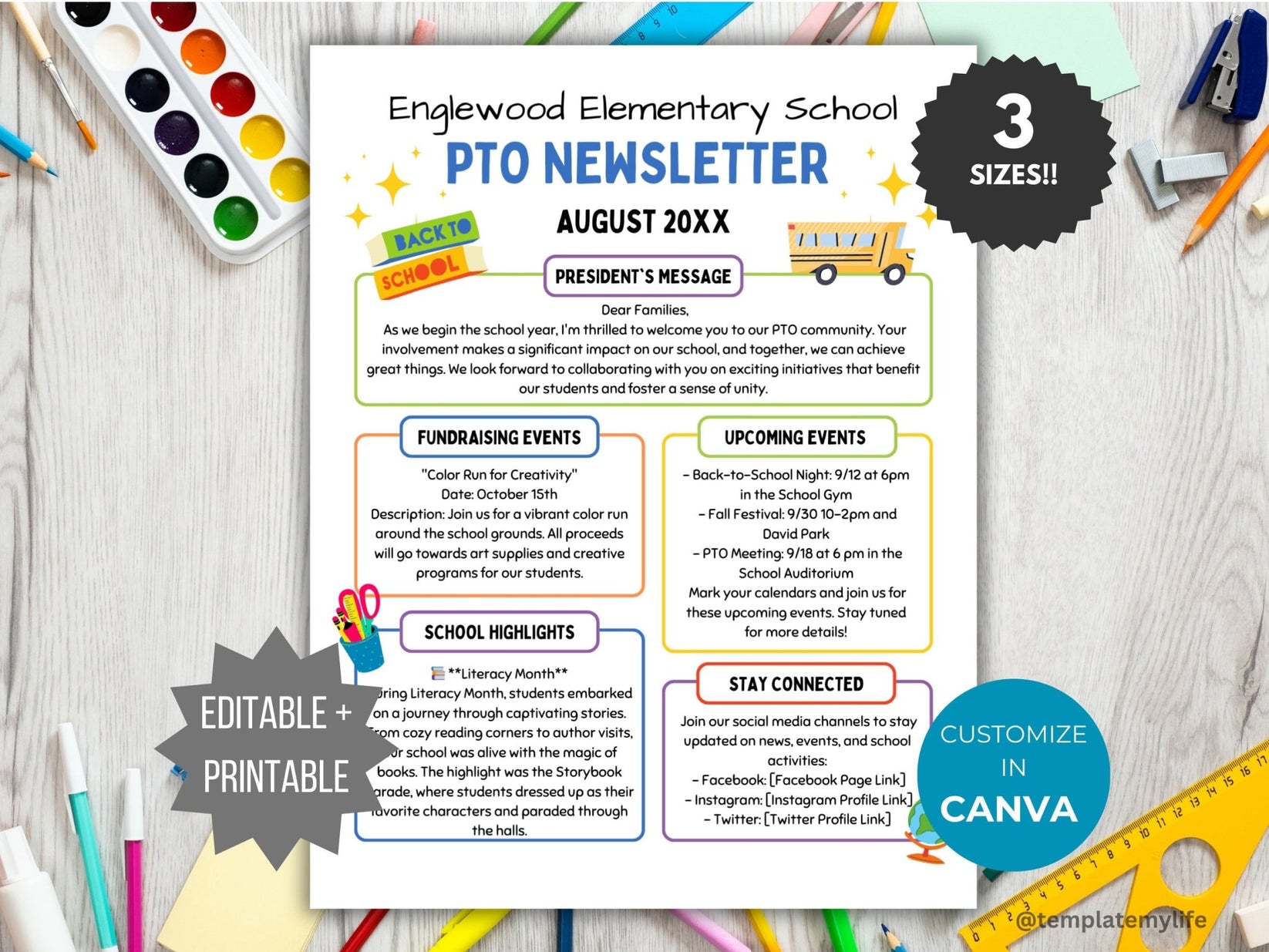 Back to School Newsletter Flyer Template – Template My Life | TML Design