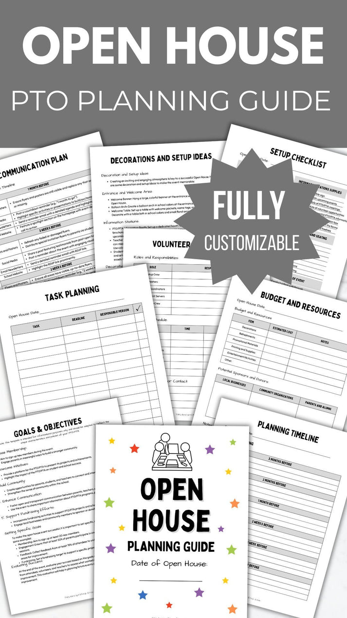 Back to School Open House Planning Guide for PTO/PTA - Organized ...
