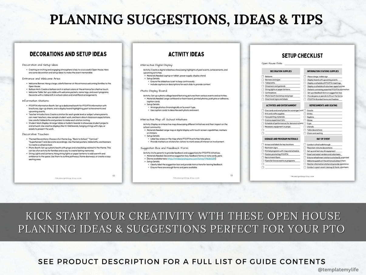 Back to School Open House Planning Guide for PTO/PTA - Organized ...