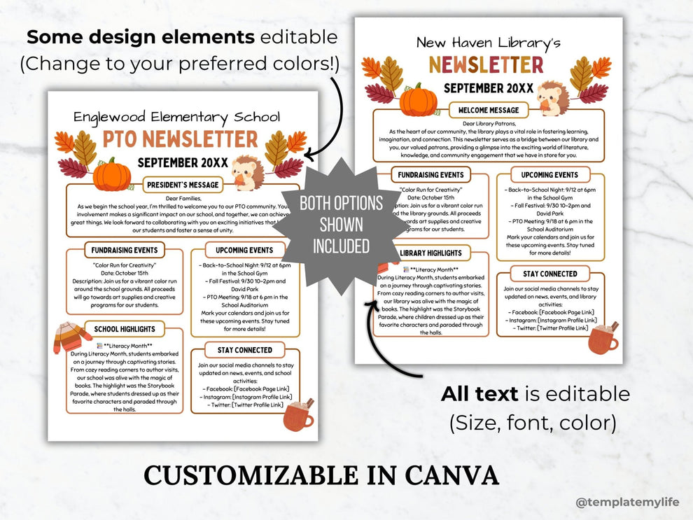 Fall Newsletter Flyer Template – Template My Life | TML Design