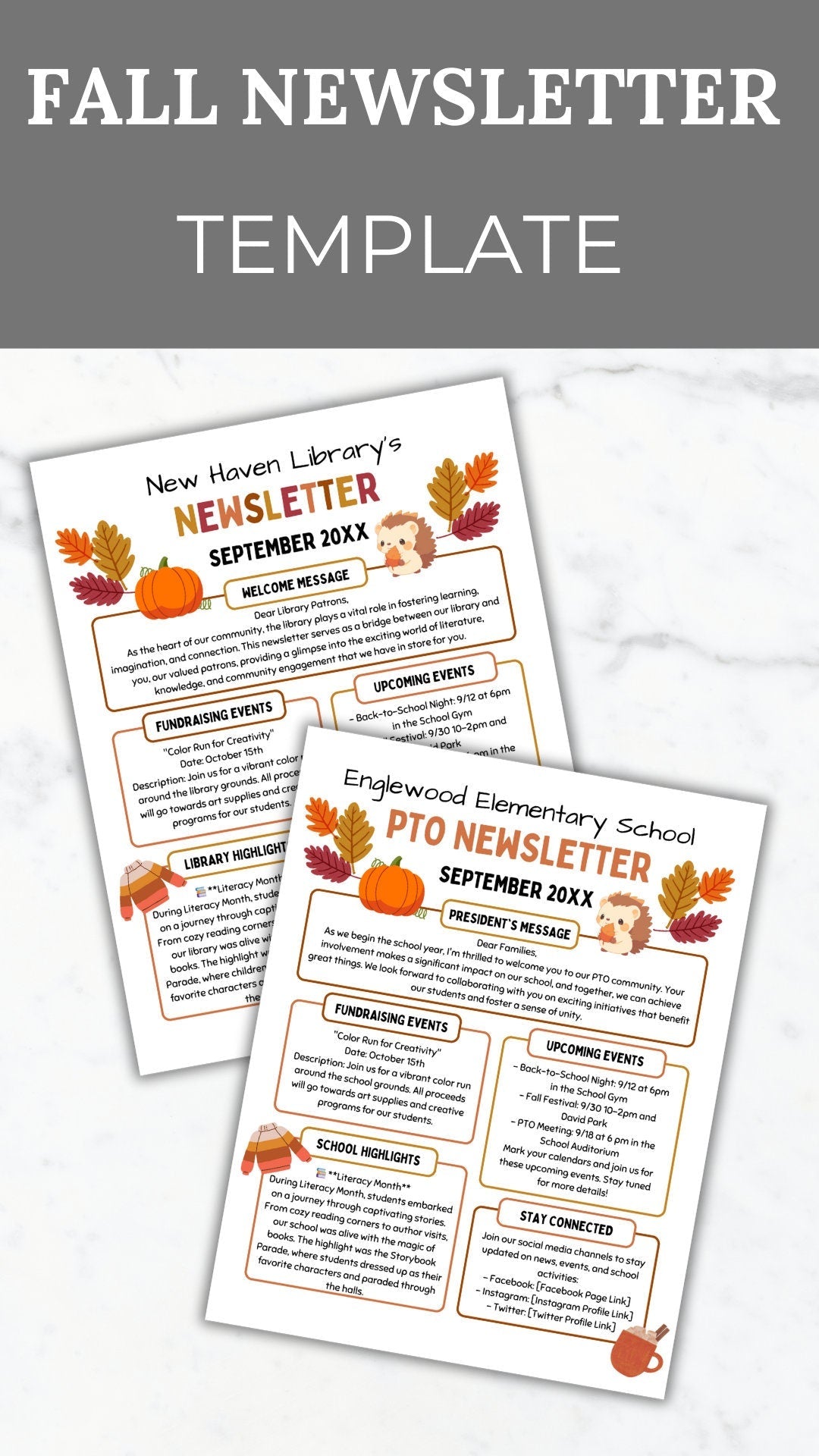 Fall Newsletter Flyer Template – Template My Life | TML Design