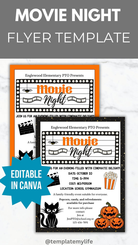 Halloween Movie Night Invitation Template – Template My Life | TML Design