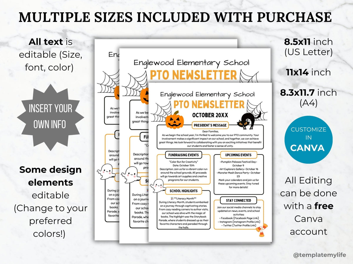 Halloween Newsletter Flyer Template – Template My Life | TML Design