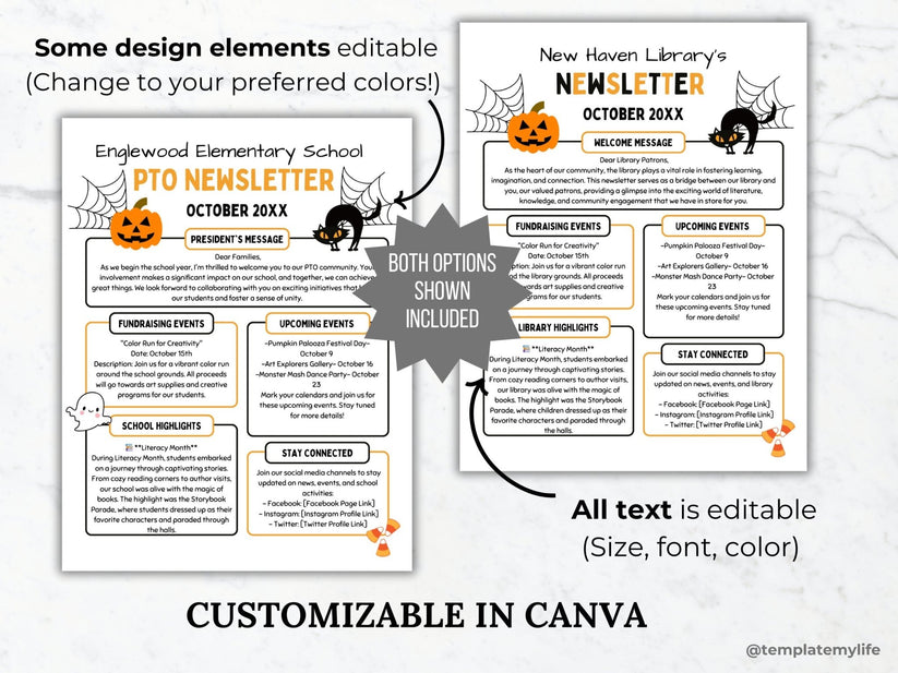 Halloween Newsletter Flyer Template – Template My Life | TML Design