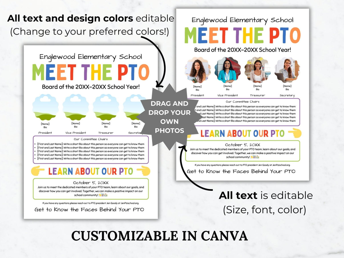 Meet the PTO/PTA Flyer Template - Engage and Introduce Your Team ...