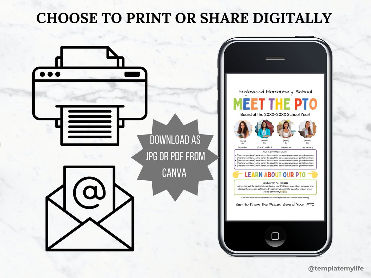 Meet the PTO/PTA Flyer Template - Engage and Introduce Your Team ...