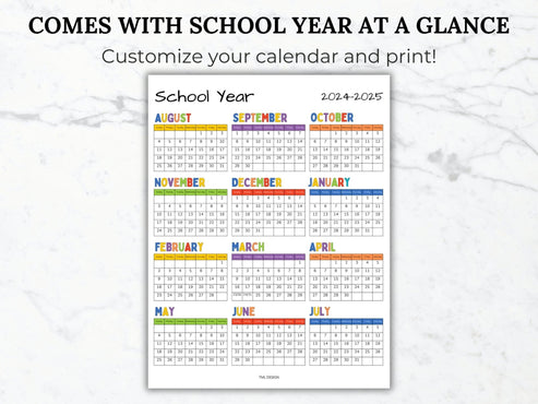 Editable 2024-2025 School Year Calendar Template - Stay Organized ...