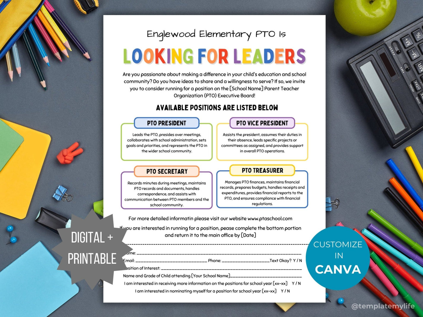 PTO Election Nomination Form editable template - Efficient Submissions ...
