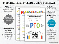 Editable PTO/PTA Flyer Template Starter Bundle - Recruitment Essentials ...
