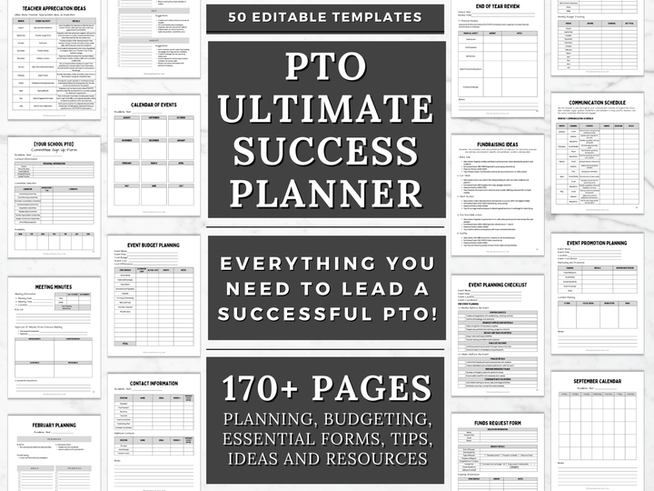 Complete PTO and PTA Template Collection - Planners, Flyers ...