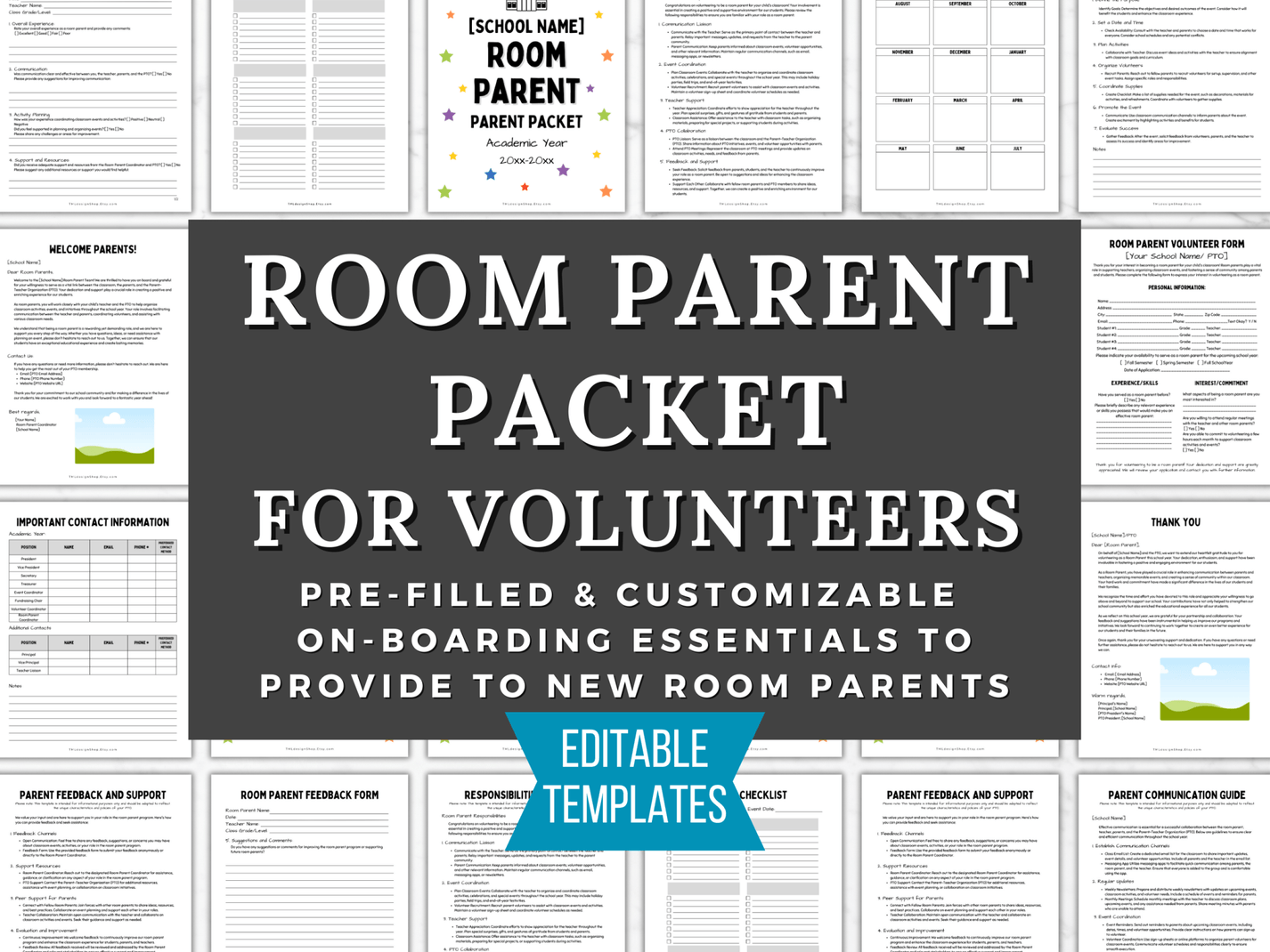 PTO/PTA Room Parent Welcome Packet Template for Parents – Template My ...