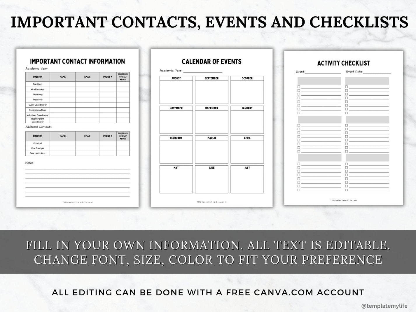 PTO/PTA Room Parent Welcome Packet Template for Parents – Template My ...