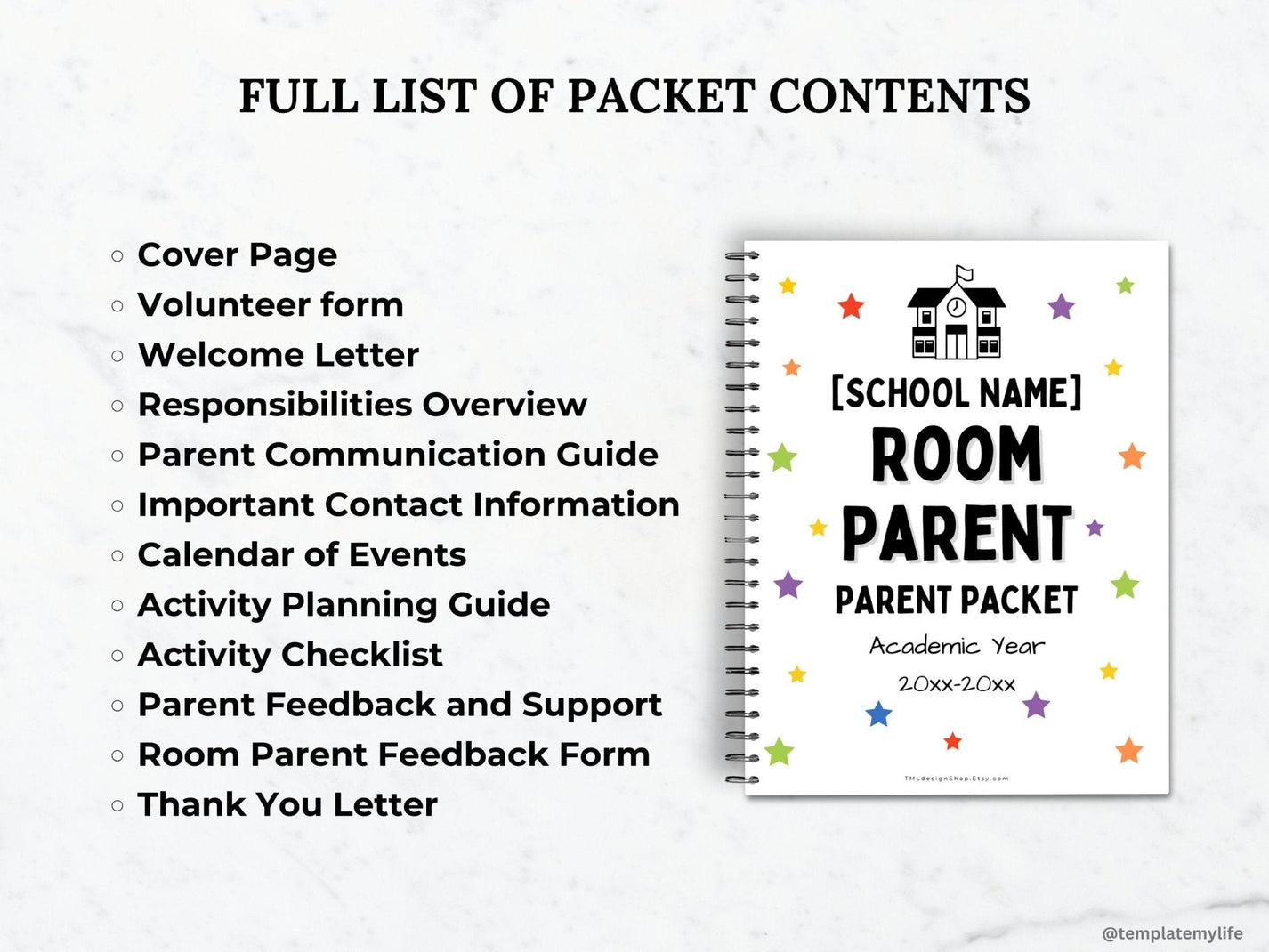 PTO/PTA Room Parent Welcome Packet Template for Parents – Template My ...