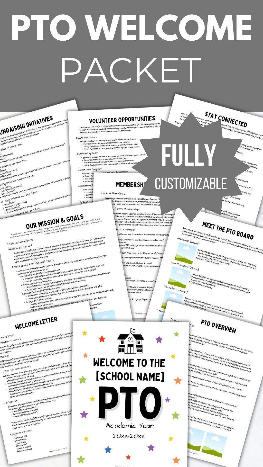 Complete PTO/PTA Welcome Packet - Engage and Inform New Members ...