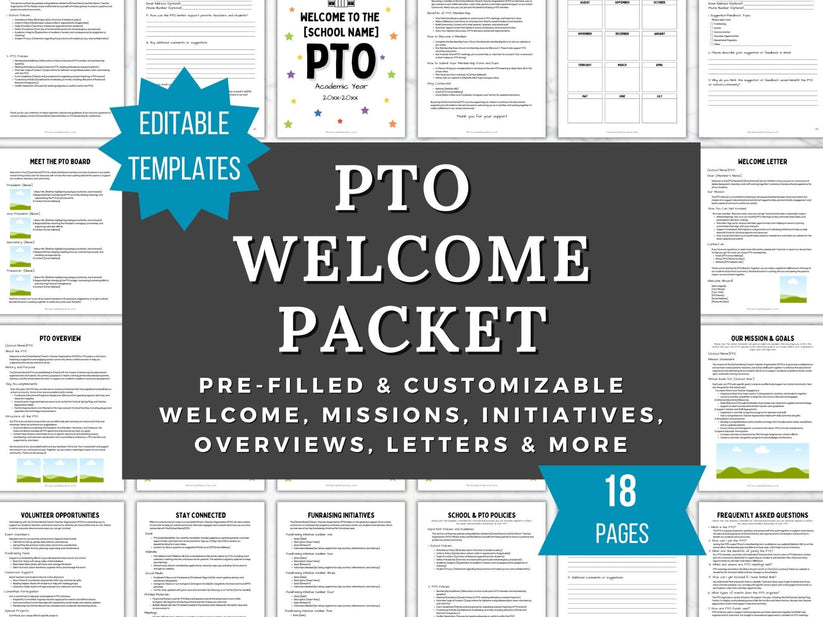 Complete PTO/PTA Welcome Packet - Engage and Inform New Members ...