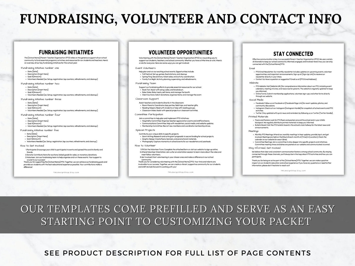 Complete PTO/PTA Welcome Packet - Engage and Inform New Members ...