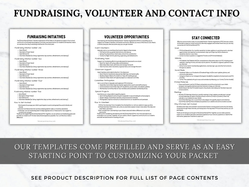 Complete PTO/PTA Welcome Packet - Engage and Inform New Members ...
