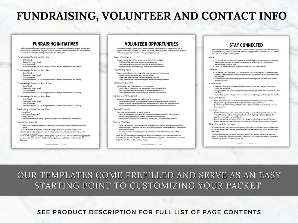 Complete PTO/PTA Welcome Packet - Engage and Inform New Members ...