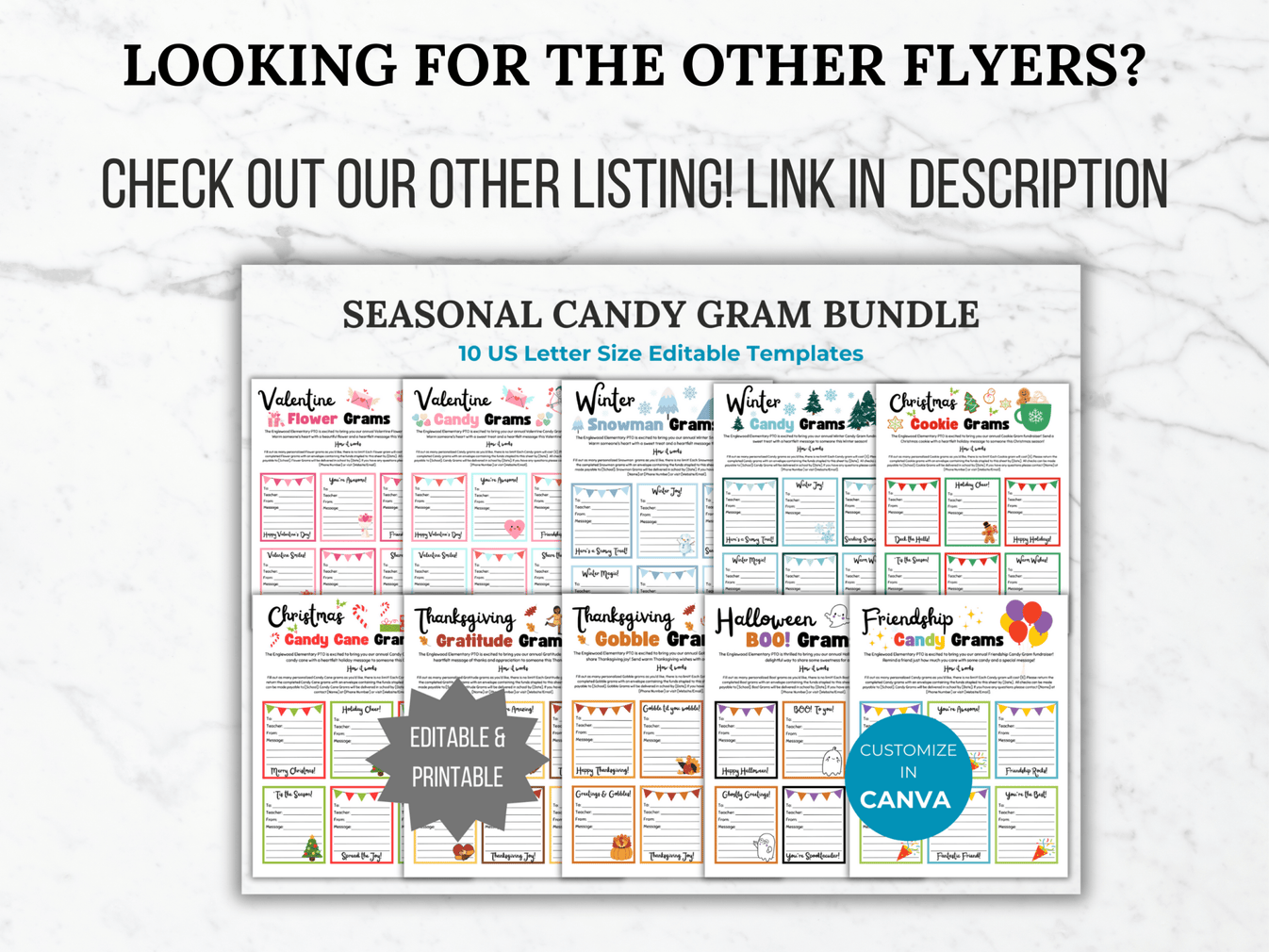 Thanksgiving Gobble Gram Flyer Template Turkey Gram Printable ...