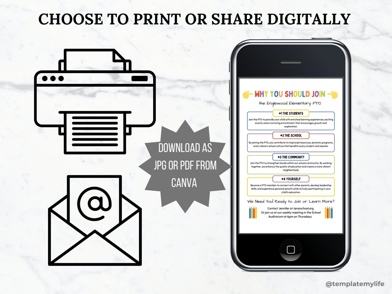Why Join PTO Flyer Editable Template - Recruitment Made Easy – Template ...