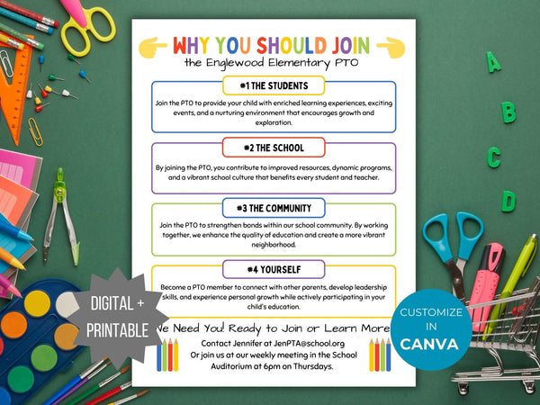 Why Join PTO Flyer Editable Template - Recruitment Made Easy – Template ...